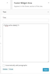 using PHP code into Wordpress widget