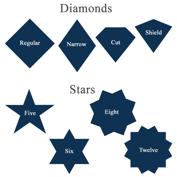 CSS Shapes Diamond And Star