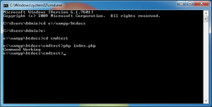 Run PHP from command line in windows and xampp