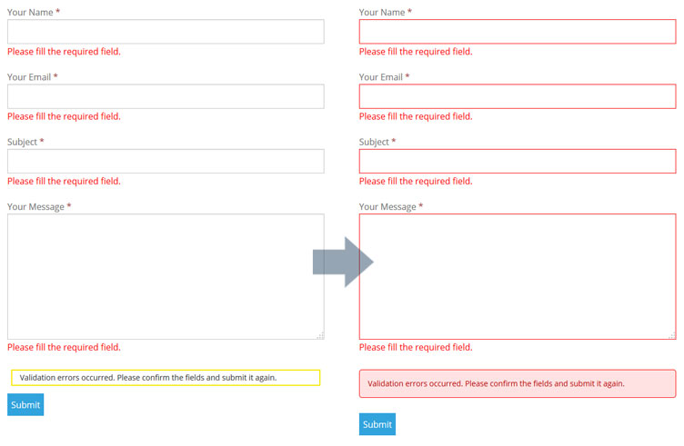 Styling Contact Form 7 validation with CSS and border