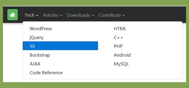 Mega Menu - Multi Column Container in Bootstrap 4 Nav Dropdown